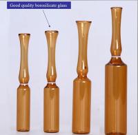 China Borosilicate Glass Ampoule 5ml 10ml 20ml Amber Transparent with Color Ring Break Medical Grade for sale
