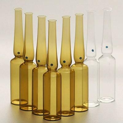 China Low Borosilicate Glass Ampoule 2ml 10ml Pharmaceutical Vial for Injection with Blue Ring Break Point for sale
