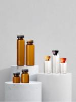 China Pharmaceutical Injectable Glass Vial 5ml 20ml Tubular Vial with Rubber Stopper for sale