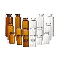 China Borosilicate Glass Vial 10ml 20ml Amber Crimp Neck for Pharmaceutical Liquid Powder for sale