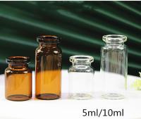 China 7ml 10ml Clear Amber Borosilicate Glass Vials for Antibiotic Injection Sterile Empty Tubular Vials for sale