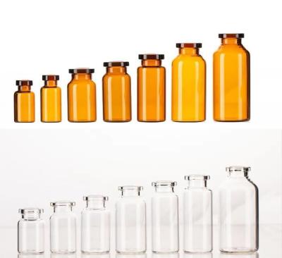 China Amber Glass Vials 5ml 10ml 20ml Sterile Injection with Butyl Rubber Stopper for sale