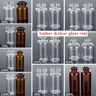 China Empty Sterile Glass Vial 10ml with 20mm Aluminum Lid for Pharmaceutical Use for sale