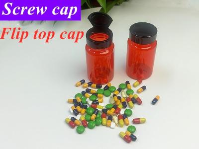China Candy Chewing Vitamin Bottles Red Reusable Empty Prescription Pill Bottles for sale