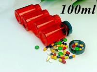 China Candy Chewing Vitamin Bottles Red Reusable Empty Prescription Pill Bottles for sale