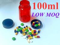 China Transparent Red Empty Prescription Bottles 100cc 150ml For Supplement Pill for sale