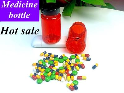 China Red Pharmacy Prescription Bottles 100ml 150ml Capsule Storage for sale
