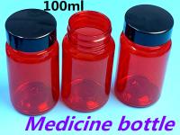 China Red Pharmacy Prescription Bottles 100ml 150ml Capsule Storage for sale