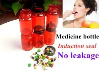 China Red Pharmacy Prescription Bottles 100ml 150ml Capsule Storage for sale