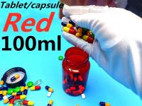 China Supplement Vitamins Medicine Bottles 100ml Red Pill Bottle for sale