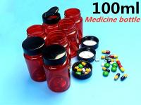 China Supplement Vitamins Medicine Bottles 100ml Red Pill Bottle for sale