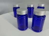 China Blue PET Plastic Medicine Bottle 100ml 120ml for Pills Capsules Tablets Vitamin Supplement Container for sale