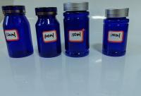 China Pharmaceutical 100ml 120ml 175ml Blue PET Plastic Pill Capsule Bottle with Screw Cap for sale