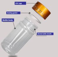 China 100ml 150ml 200ml Amber Plastic Pill Bottles With Cap Transparent for sale