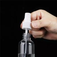 China 60ml 100ml Round PET Plastic Spray Bottle for Cosmetic Hand Sanitizer 50ml Clear for sale