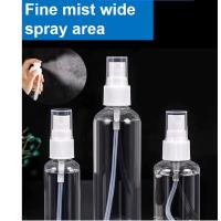 China Travel Size Empty PET Plastic Spray Bottle 50ml Hand Sanitizer Alcohol Mist Spray Pump White for sale