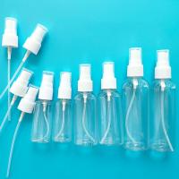 China Travel Size Empty PET Plastic Spray Bottle 50ml Hand Sanitizer Alcohol Mist Spray Pump White for sale