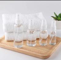 China 50ml 60ml 100ml PET Clear Round Refillable Hand Sanitizer Spray Bottle Custom for sale