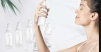 China PET Plastic Spray Bottles 50ml 60ml 100ml Fine Mist Perfume Sanitizer Portable Cosmetic Bottles with Sprayer for sale