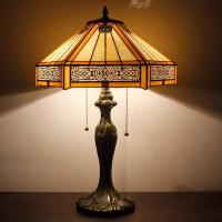 China European 30cm Handmade Stained Glass Table Lamp AC 85-265V for Hotel Bedroom Living Room for sale