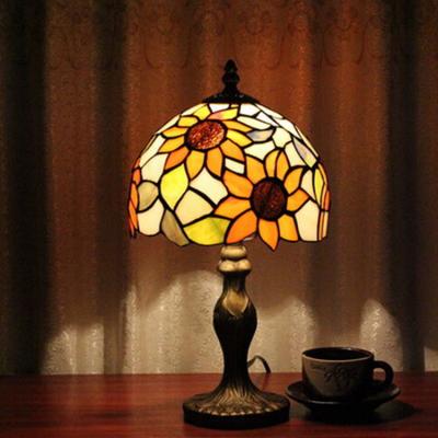 China Handcrafted Mosaic Stained Glass Table Lamp 20-40cm Decorative Turkish Flower Reading Light AC85-265V for sale