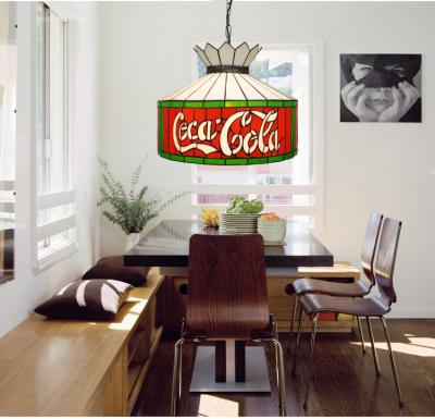 China 12 Inch Red Stained Glass LED Pendant Lamp 30cm 40cm Handmade Chandelier for Restaurant Cafe Bar for sale