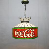 China 12 Inch Red Stained Glass LED Pendant Lamp 30cm 40cm Handmade Chandelier for Restaurant Cafe Bar for sale