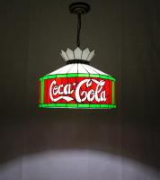 China 12 Inch Red Stained Glass LED Pendant Lamp 30cm 40cm Handmade Chandelier for Restaurant Cafe Bar for sale