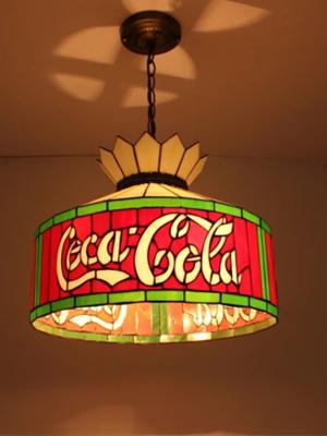 China 12 Inch Modern Round Stained Glass Pendant Light 85-265V Handmade Ceiling Lamp for Dining Room Bar for sale