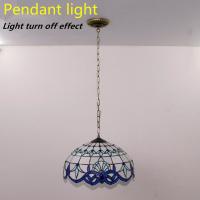 China 12 Inch European Style Stained Glass LED Pendant Lamp 30cm 40cm Handmade Chandelier for sale