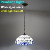 China Retro Stained Glass Pendant Light 30cm 40cm Handmade Victorian Hanging Lamp AC 85-265V for Dining Room Kitchen for sale