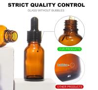 China Amber Glass Dropper Bottle 10ml 30ml 50ml for Essential Oil Serum Cosmetic Packaging for sale