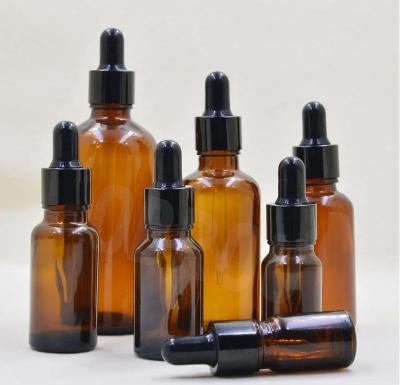 China Amber Glass Dropper Bottle 10ml 30ml 50ml for Essential Oil Serum Cosmetic Packaging for sale