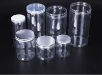 China Clear PET Plastic Food Storage Jar with Screw Cap 150ml 250ml 500ml 600ml for sale
