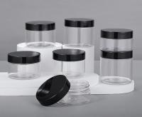 China Clear PET Plastic Food Storage Jar with Screw Cap 150ml 250ml 500ml 600ml for sale