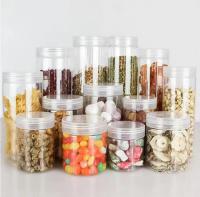 China PET Clear Food Storage Jars 150ml to 1000ml with Screw Cap for Candy Biscuit Packaging for sale