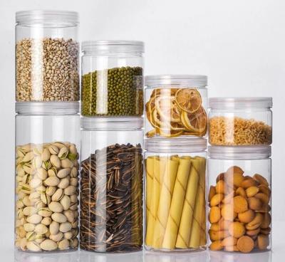 China 250ml 500ml PET Clear Plastic Jar for Food Packing with Aluminum Lid for sale
