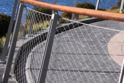 China 304 316 Fine Stainless Steel Mesh Rope Net Fence Black for sale