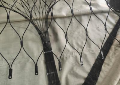 China Black Oxidized Zoo Rope Netting 50*50mm Zoo Aviary Netting SS304 Cable Mesh for sale