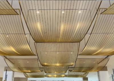 China Ss304 Decoration Wire Mesh 1.2mm Yellow Color Chain Link Fence For Hotel for sale