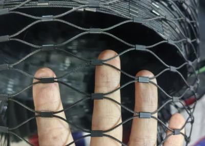 China Black Oxidized 20*20mm Stainless Steel Aviary Mesh Cable Net Panels 7x19 for sale