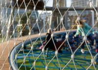 China SS304 3mm Knotted Cable Stainless Steel Rope Net Netting 55mm Mesh For Fencing for sale