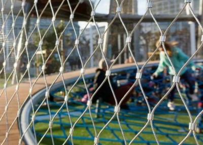China SS304 3mm Knotted Cable Stainless Steel Rope Net Netting 55mm Mesh For Fencing for sale