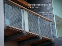 China 316 Marine Grade Stainless Steel Rope Mesh Waterproof Balustrade Cable Mesh with 100mm*100mm Opening for Balcony Protection for sale