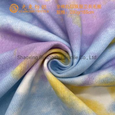 China Cotton Polyester Digital Print Knitted Terry Fabric 280GSM 185CM for Hoodies for sale