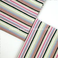 China Auto Stripes 2x2 Yarn Dyed Cotton Spandex Rib Fabric 220GSM 140CM for sale