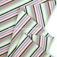 China Auto Stripes 2x2 Yarn Dyed Cotton Spandex Rib Fabric 220GSM 140CM for sale