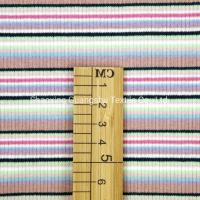 China Auto Stripes 2x2 Yarn Dyed Cotton Spandex Rib Fabric 220GSM 140CM for sale