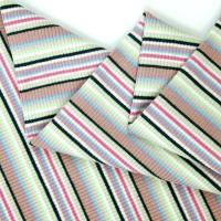 China Auto Stripes 2x2 Yarn Dyed Cotton Spandex Rib Fabric 220GSM 140CM for sale