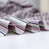 China Auto Stripes 2x2 Yarn Dyed Cotton Spandex Rib Fabric 220GSM 140CM for sale